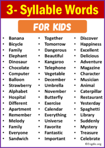 Three Syllable Words (Everything You Need to Know) - EngDic