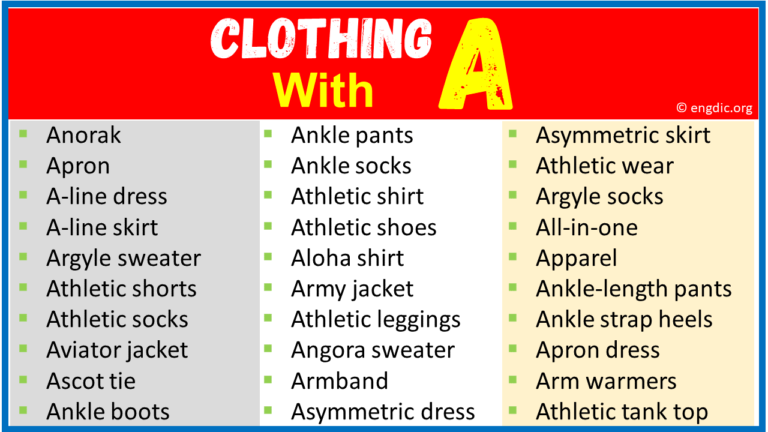 Clothing That Starts With A (Men, Women & Brands) - EngDic