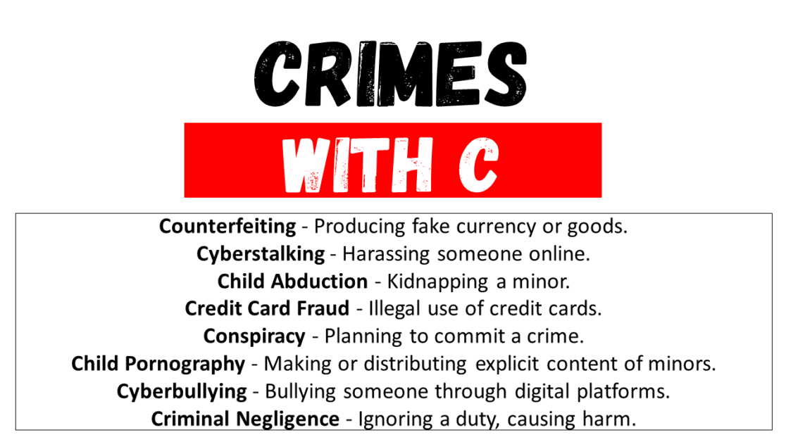 All Crimes that Start with C - EngDic