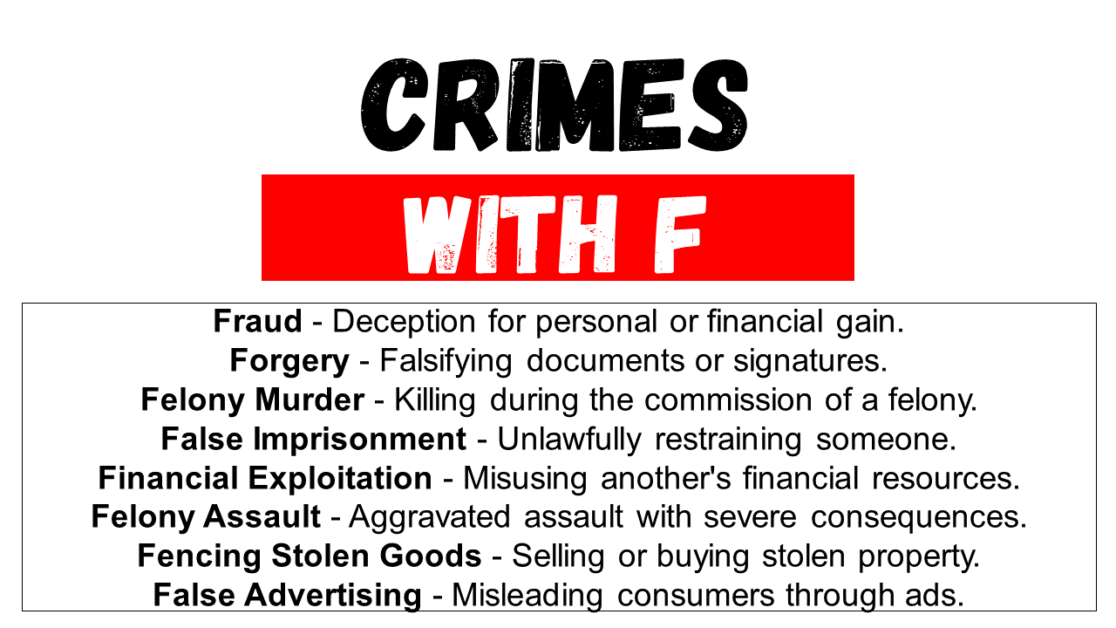 All Crimes that Start with F - EngDic