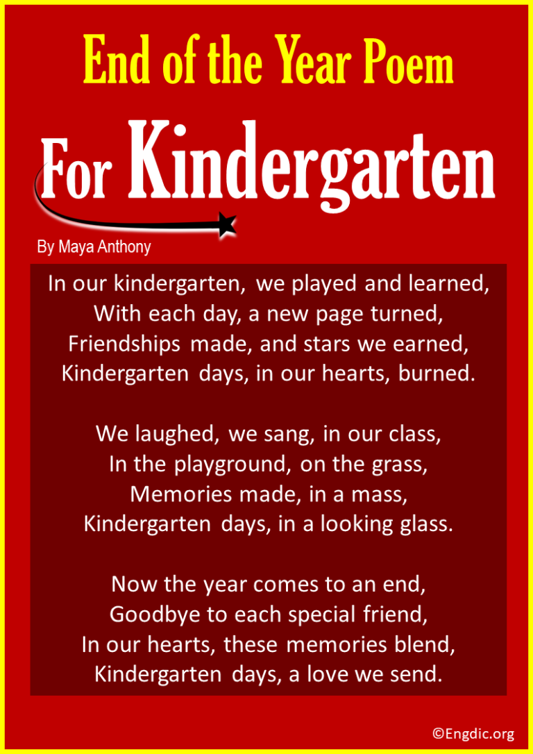 10 Best Ends of the Year Poems for Kindergarten - EngDic