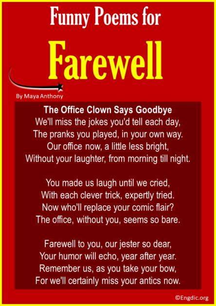 10 Best Funny Poems for Farewell - EngDic