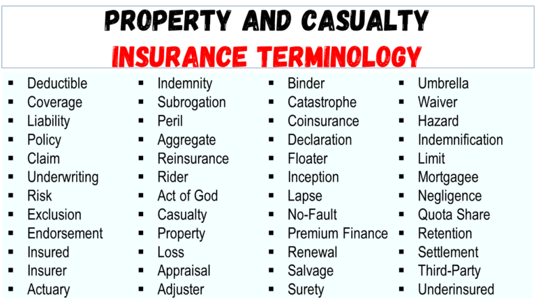 Property and Casualty Insurance Terminology (Download PDF) - EngDic