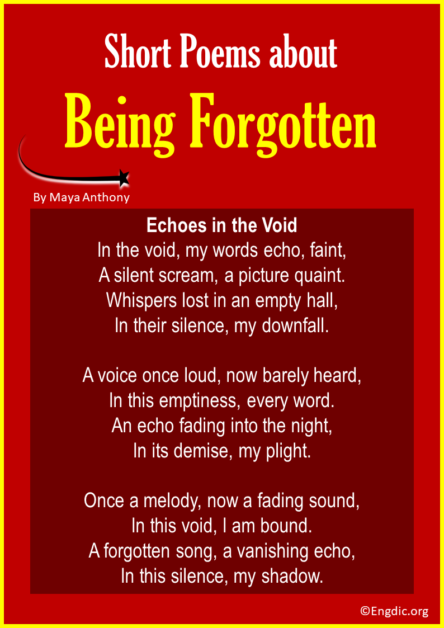 10 Best Short Poems about being Forgotten - EngDic