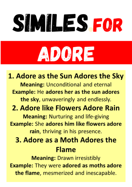 20 Best Similes for Adore (with Meanings and Examples) - EngDic