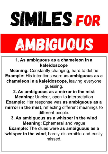 20 Best Similes for Ambiguous (With Meanings & Examples) - EngDic