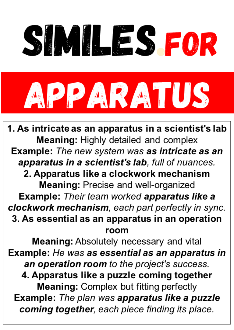 Best Similes for "Apparatus" (With Meanings & Examples) - EngDic