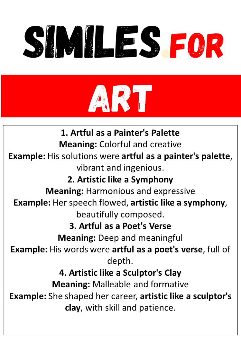 20 Best Similes for Art (With Meanings & Examples) - EngDic