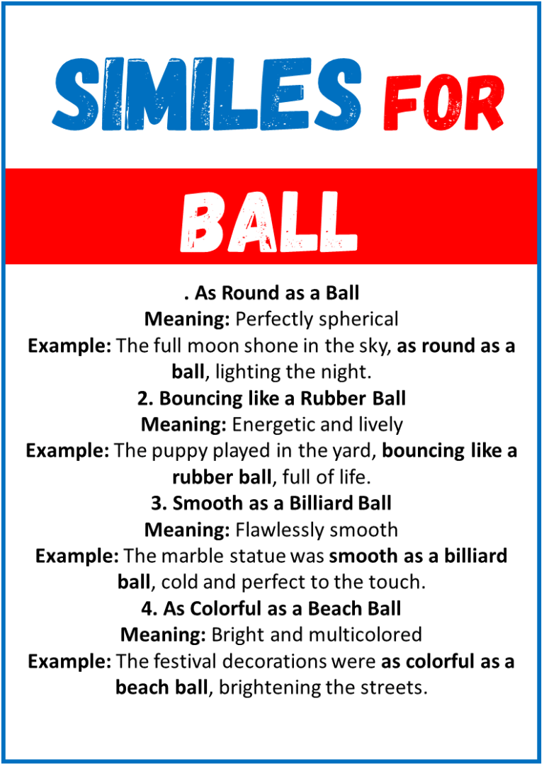 20 Best Similes for Ball (With Meanings & Examples) - EngDic
