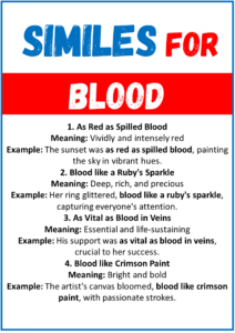 20 Best Similes for Blood (With Meanings & Examples) - EngDic