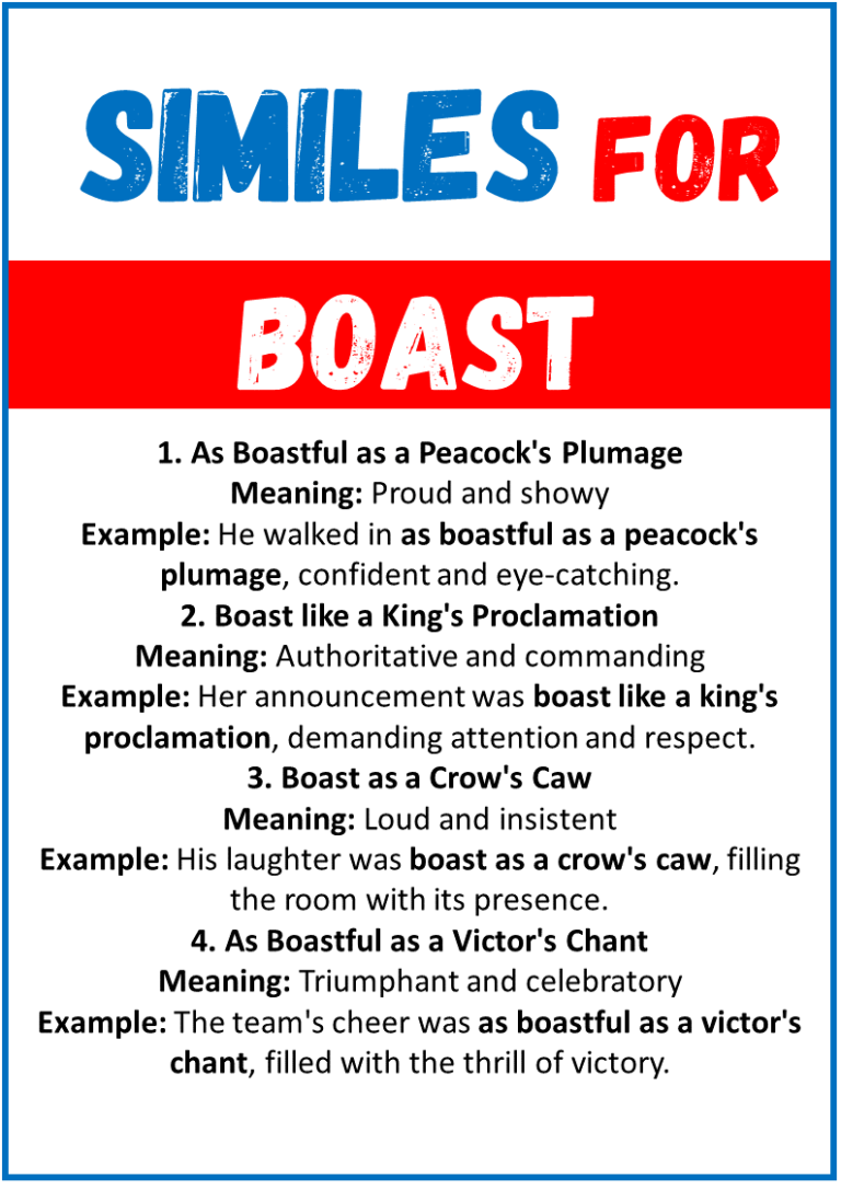 20 Best Similes for Boast (With Meanings & Examples) - EngDic
