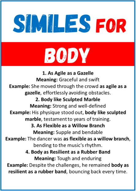 20 Best Similes for Body (With Meanings & Examples) - EngDic