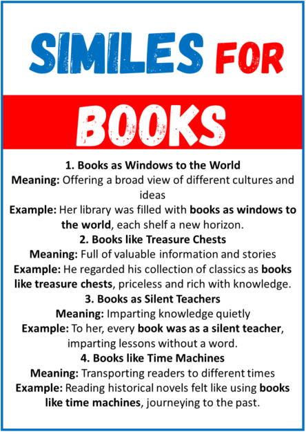 20 Best Similes for Books (With Meanings & Examples) - EngDic