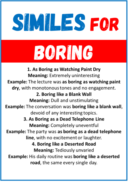20 Best Similes for Boring (With Meanings & Examples) - EngDic