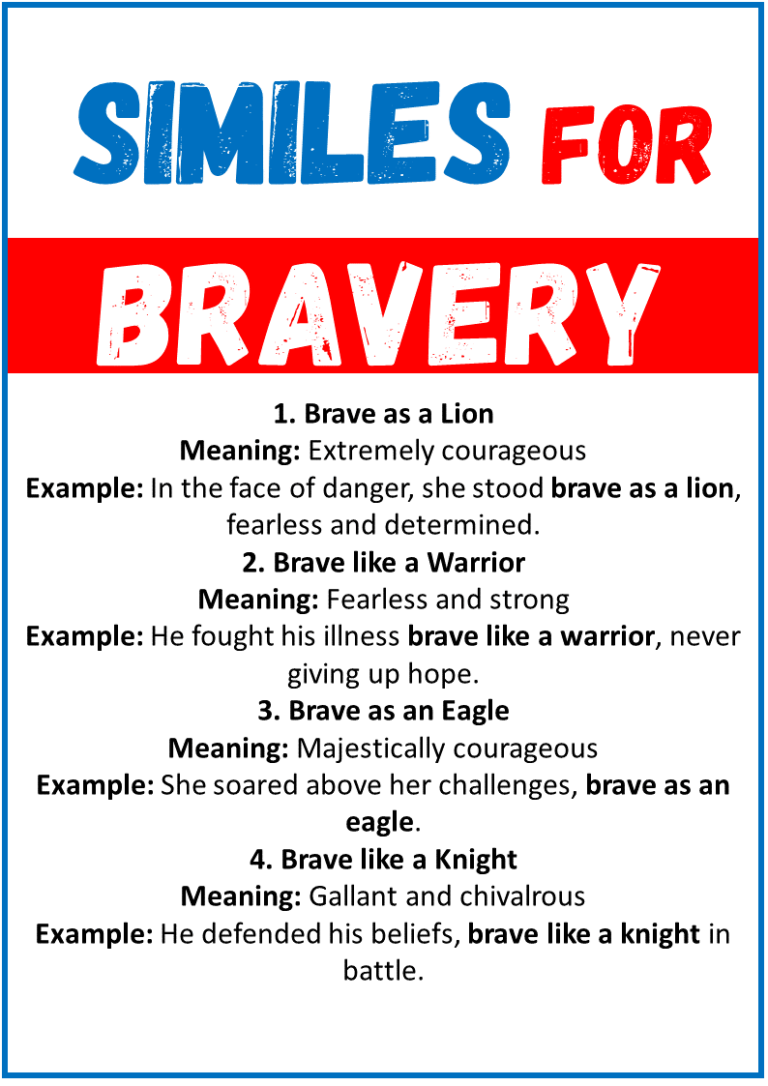 20 Best Similes for Bravery (With Meanings & Examples) - EngDic