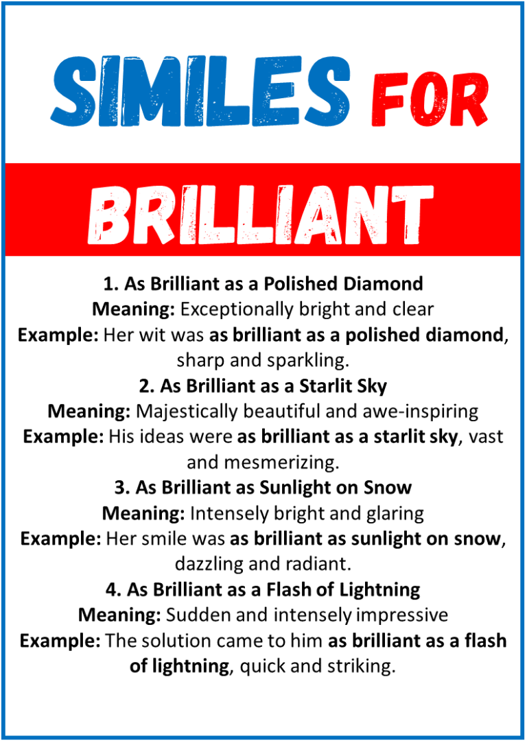 20 Best Similes for Brilliant (With Meanings & Examples) - EngDic