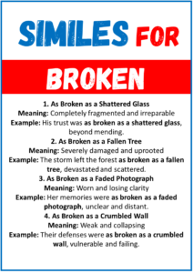 20 Best Similes for Broken (With Meanings & Examples) - EngDic