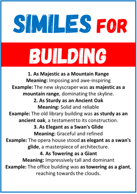 20 Best Similes for Building (With Meanings & Examples) - EngDic