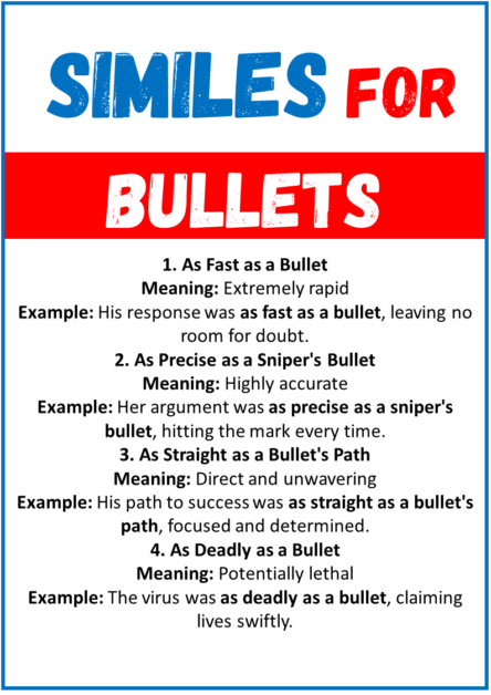 20 Best Similes for Bullets (With Meanings & Examples) - EngDic