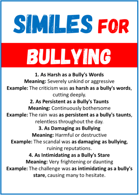 20 Best Similes for Bullying (With Meanings & Examples) - EngDic