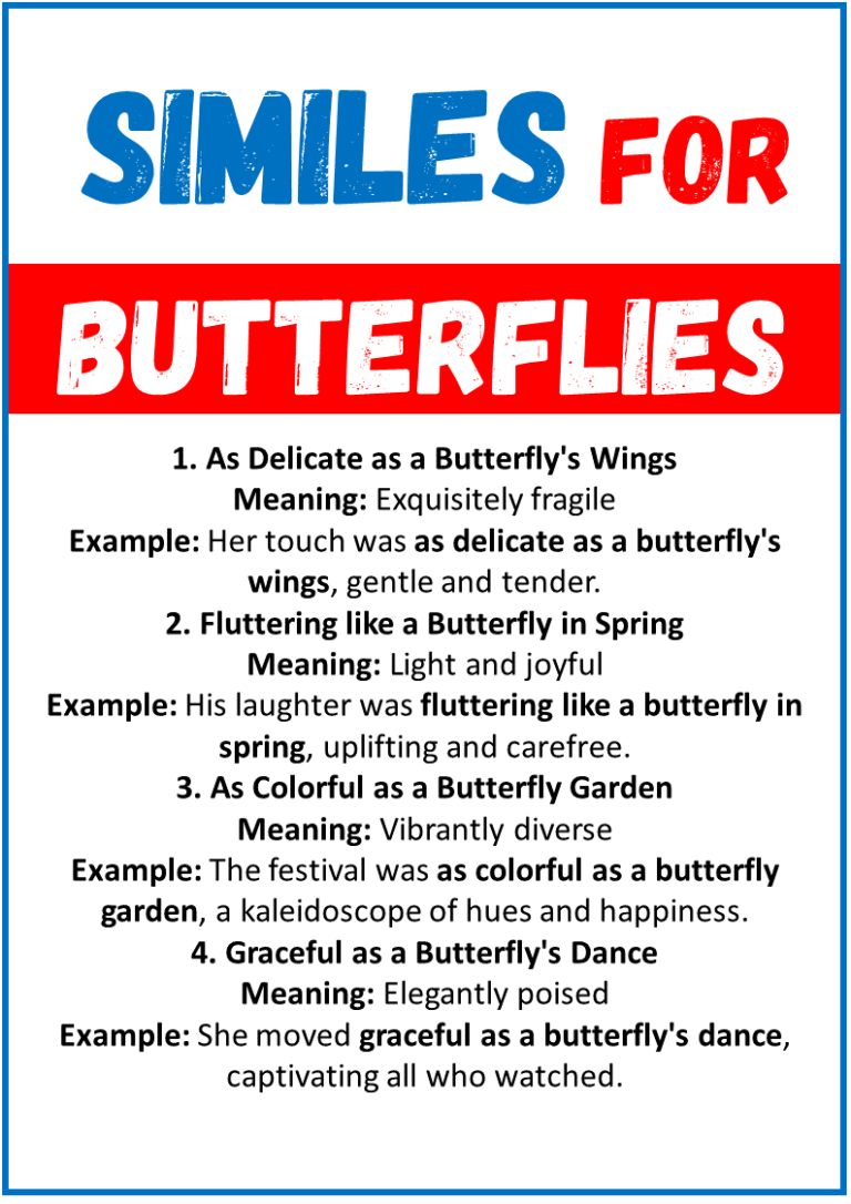 20 Best Similes for Butterflies (With Meanings & Examples) - EngDic