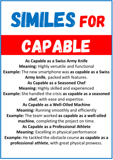 20 Best Similes for Capable (With Meanings & Examples) - EngDic