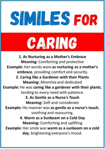 20 Best Similes for Caring (With Meanings & Examples) - EngDic