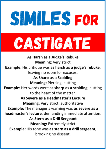 20 Best Similes for Castigate (With Meanings & Examples) - EngDic