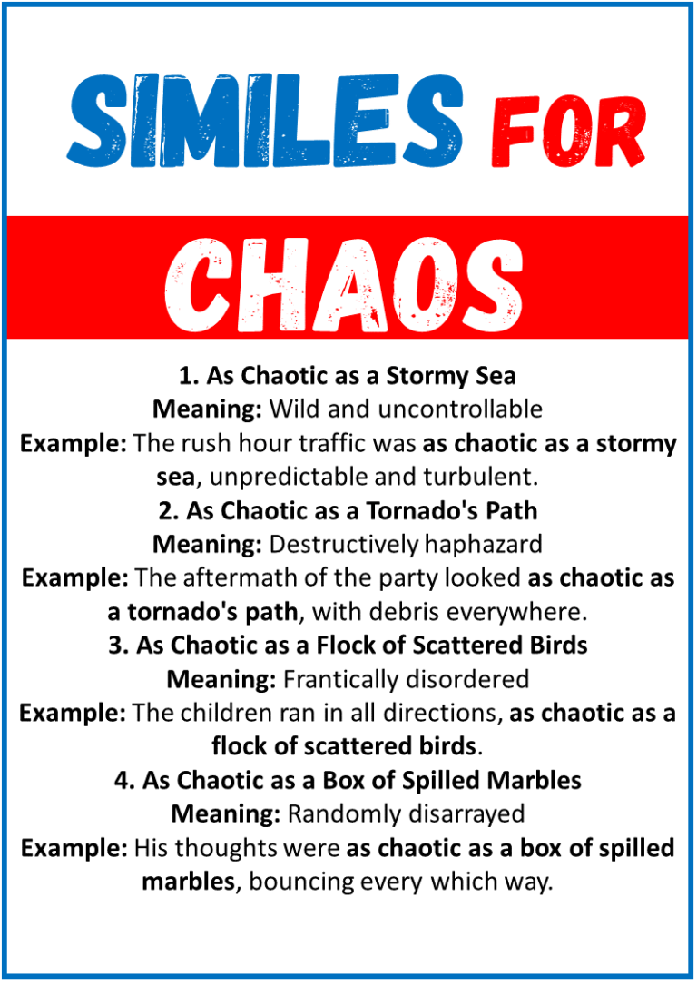 20 Best Similes for Chaos (With Meanings & Examples) - EngDic
