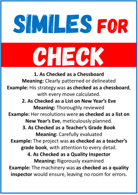 20 Best Similes for Check (With Meanings & Examples) - EngDic