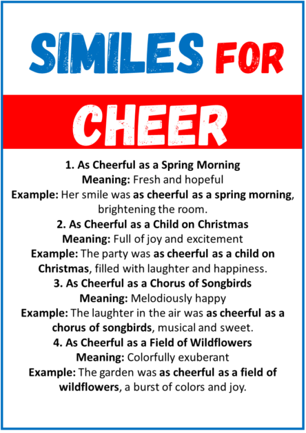 20 Best Similes for Cheer (With Meanings & Examples) - EngDic
