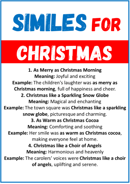20 Best Similes for Christmas (With Meanings & Examples) - EngDic