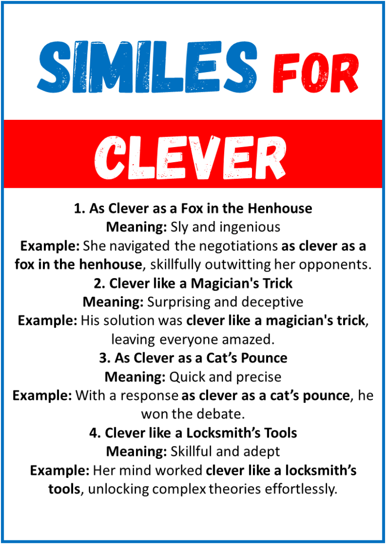 20 Best Similes for Clever (With Meanings & Examples) - EngDic