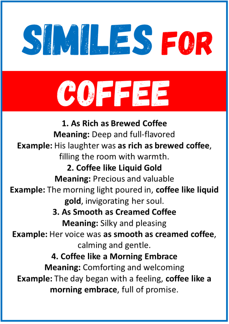 20 Best Similes for Coffee (With Meanings & Examples) - EngDic