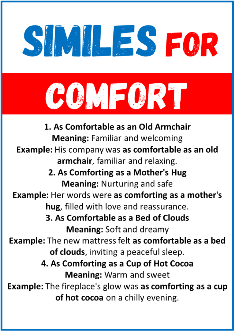 20 Best Similes for Comfort (With Meanings & Examples) - EngDic