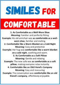 20 Best Similes for Comfortable - EngDic