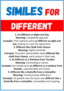 20 Best Similes for Different (With Meanings & Examples) - EngDic