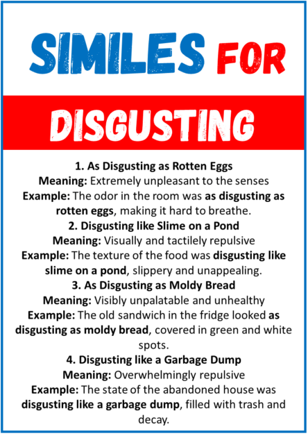20 Best Similes for Disgusting (With Meanings & Examples) - EngDic