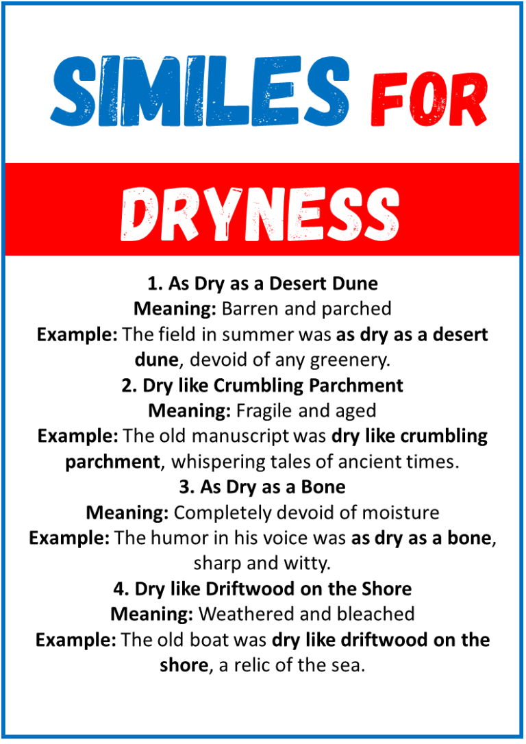 20 Best Similes for Dryness (With Meanings & Examples) - EngDic
