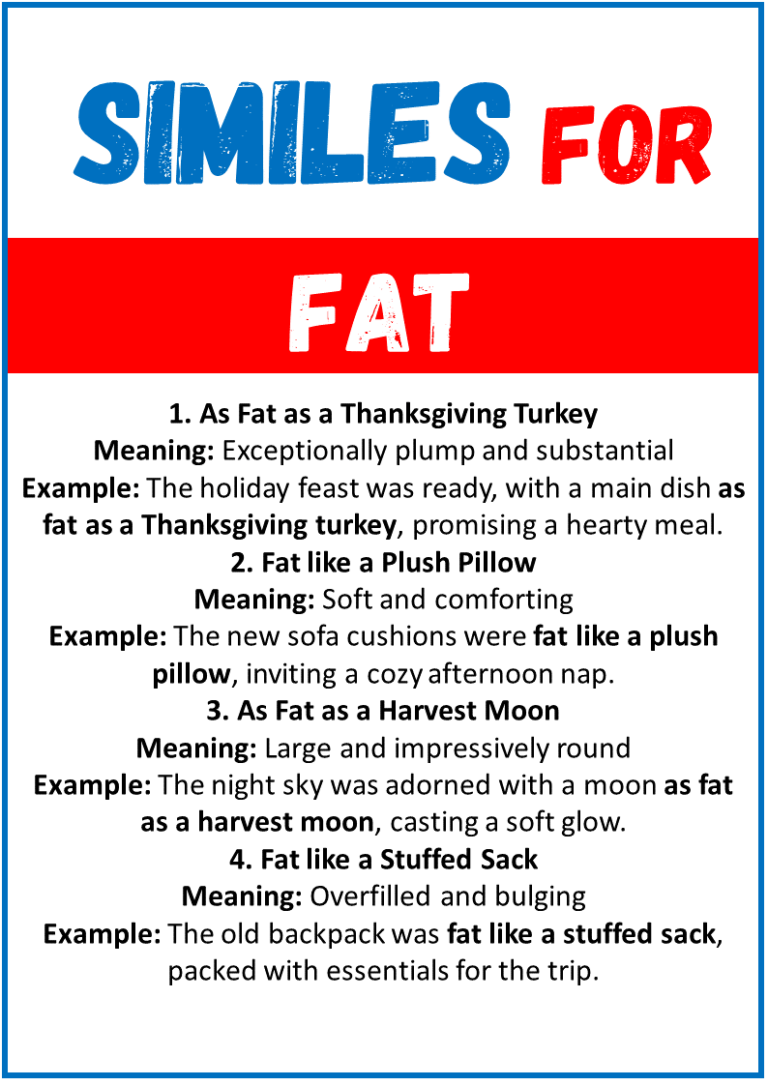 20 Best Similes for Fat (With Meanings & Examples) - EngDic