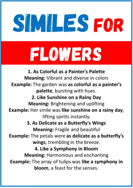20 Best Similes for Flowers (With Meanings & Examples) - EngDic