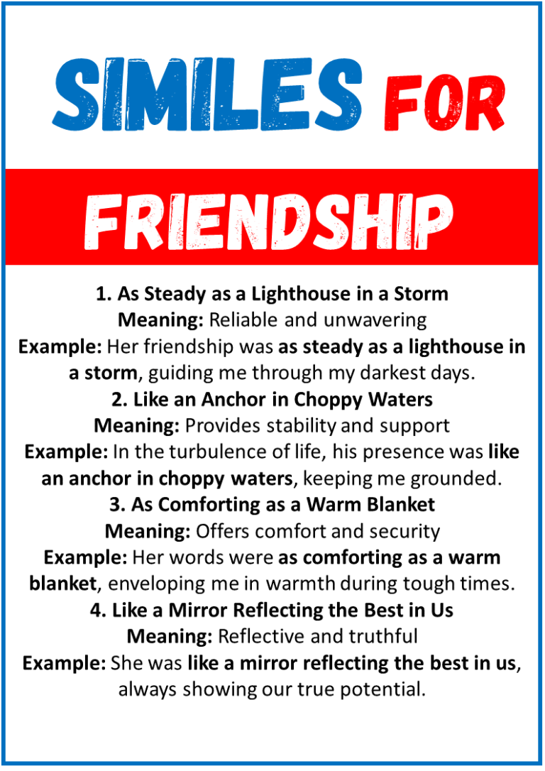 20 Best Similes for Friendship (With Meanings & Examples) - EngDic