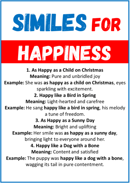 20 Best Similes for Happiness (With Meanings & Examples) - EngDic