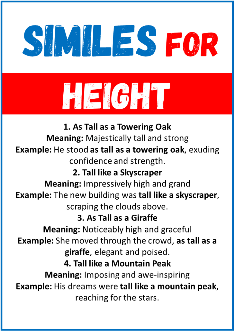 20 Best Similes for Height (With Meanings & Examples) - EngDic
