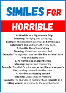 20 Best Similes for Horrible (With Meanings & Examples) - EngDic