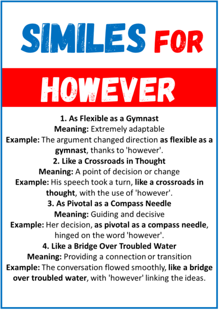 20 Best Similes for However (With Meanings & Examples) - EngDic