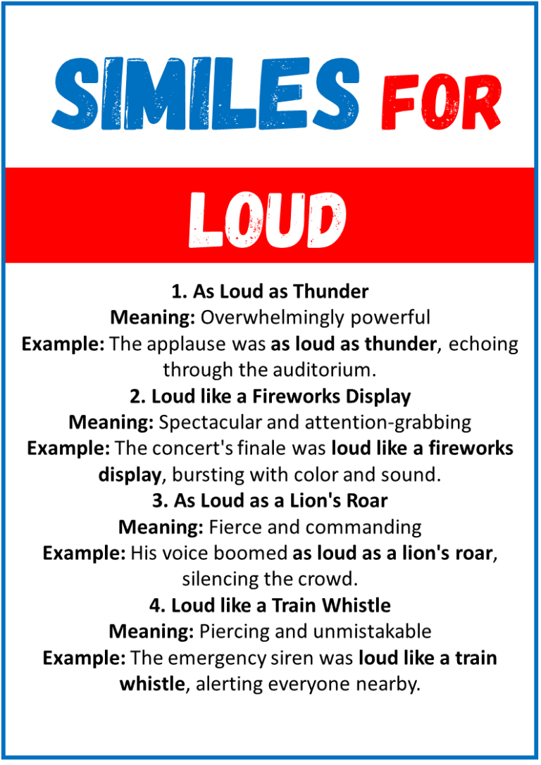 20 Best Similes for Loud (With Meanings & Examples) - EngDic