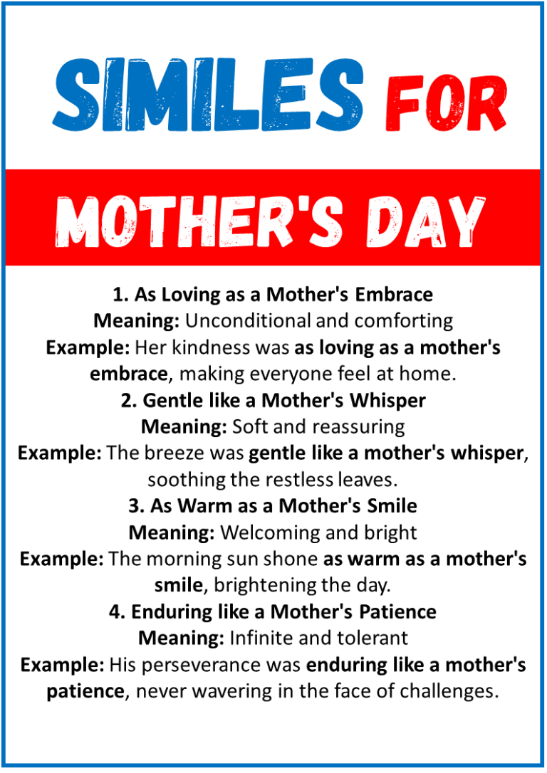 20 Beautiful Similes for Mother's Day - EngDic