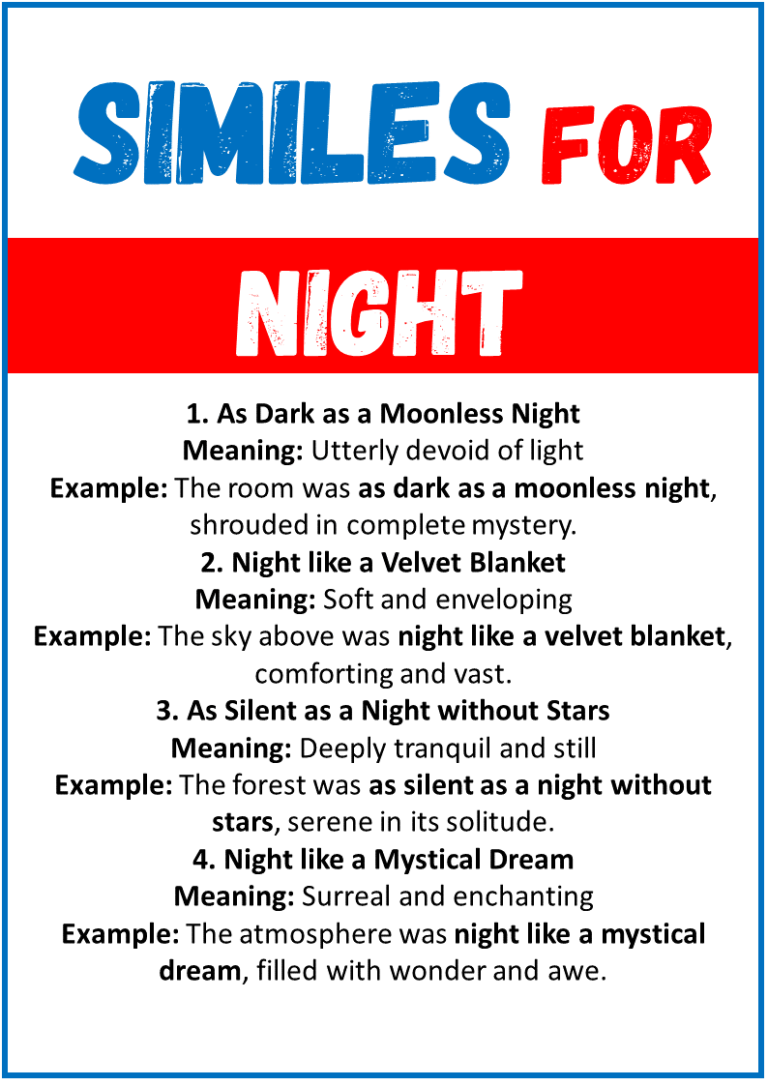 20 Best Similes for Night (With Meanings & Examples) - EngDic