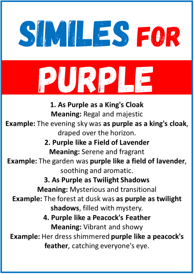 20 Best Similes for Purple (With Meanings & Examples) - EngDic